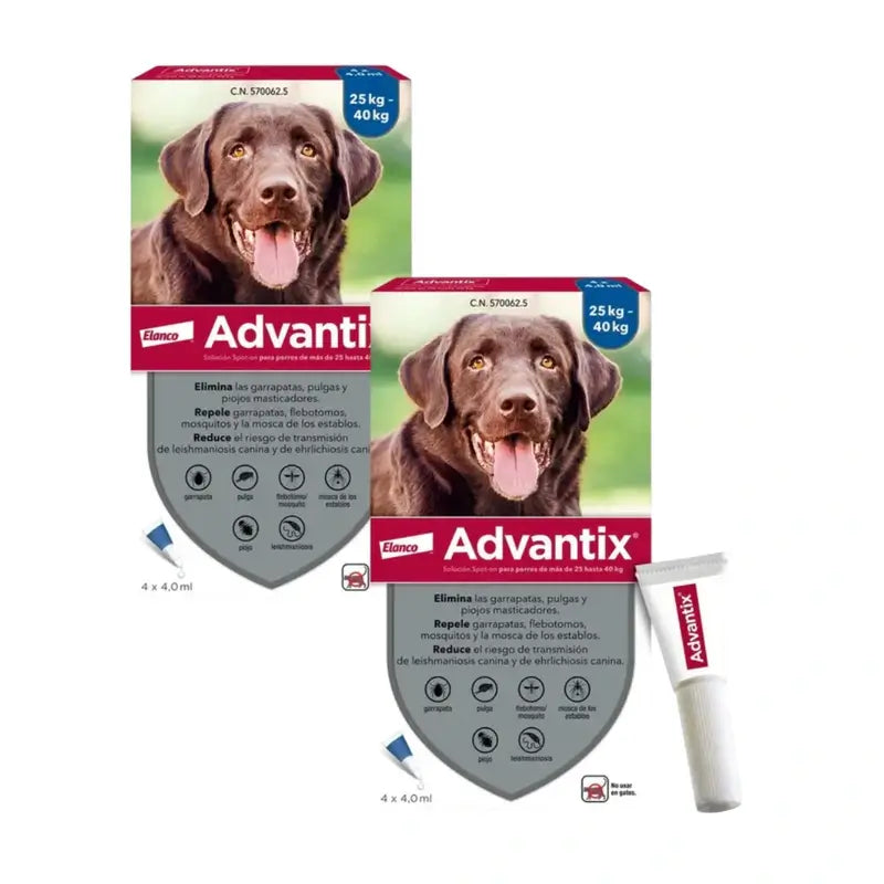 Compra Advantix Mono Pipeta, 4,0 Ml +25Kg, 2 Unidades al mejor precio.