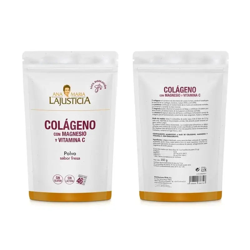 Compra Ana María Lajusticia Colágeno Con Magnesio + Vit.C Sabor Fresa Polvo Doypack , 2X350 Gr ...
