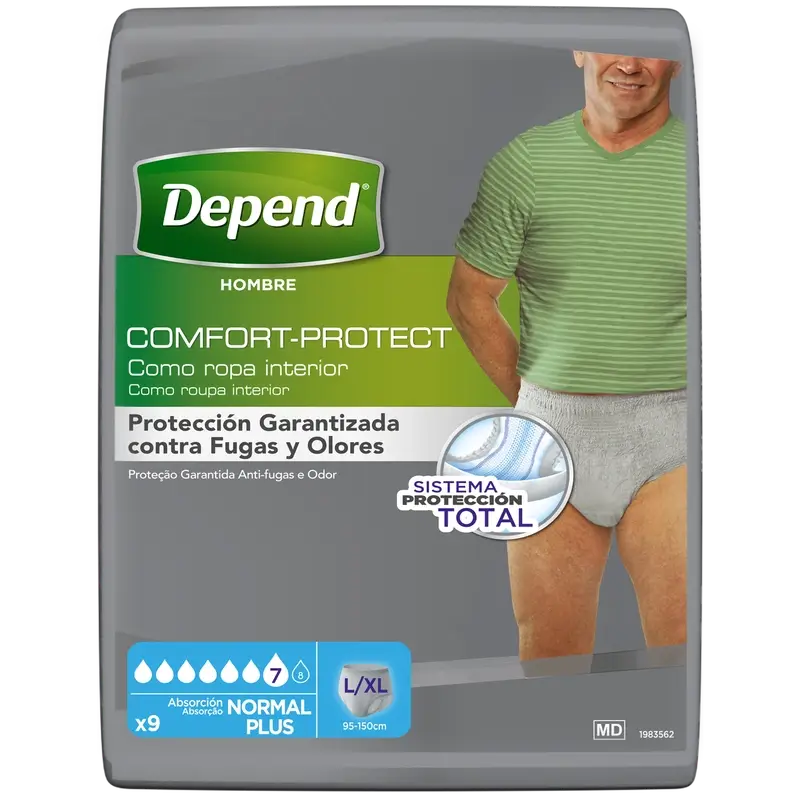 Compra Depend Normal L/Xl Pañal Adulto Hombre , 9 unidades al mejor precio.