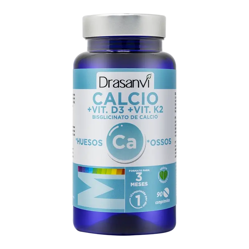 Mineral calcio vitamina D3 + K2, 90 comprimidos de Drasanvi huesos