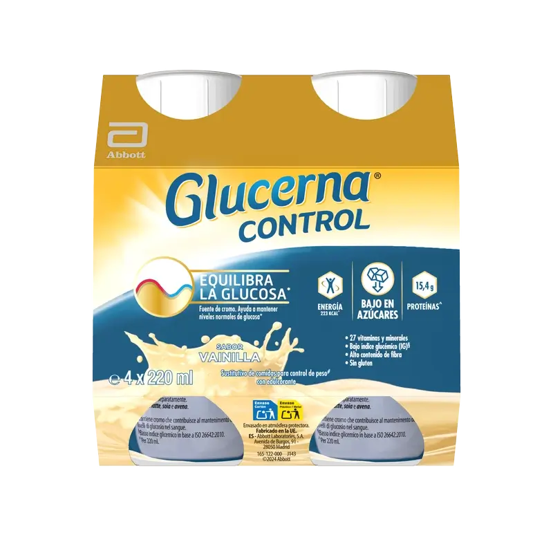 Compra Glucerna Control Sabor Vainilla, 4 Botellas x 220 ml al mejor ...