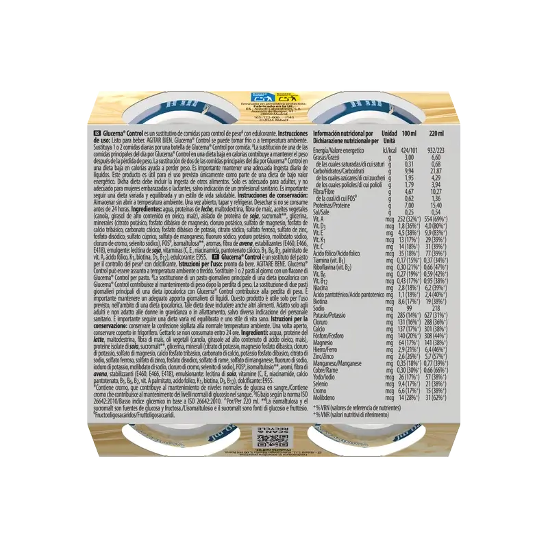 Compra Glucerna Control Sabor Vainilla, 4 Botellas x 220 ml al mejor ...
