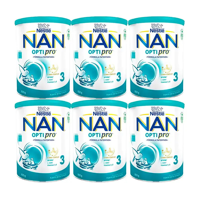 Compra Nestlé Nan Optipro 3 Leche de Crecimiento, 6x800 gr al mejor precio.